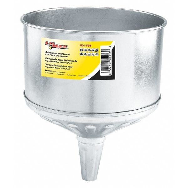 Lumax Galvanized Steel Funnel, 8 Qt. LX-1708 | Zoro