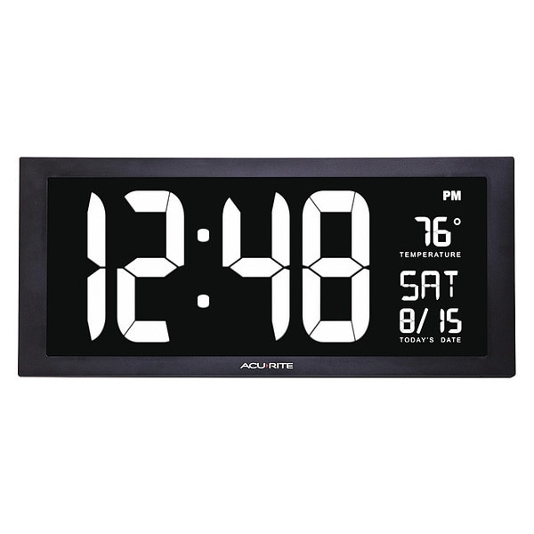 Zoro Select Jumbo Digit Calendar Clock W/ Indoor Temperature, 18 ...