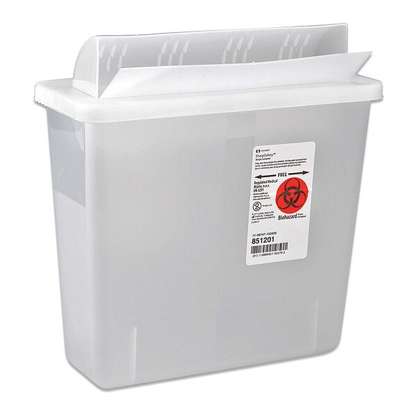 Covidien Sharps Container, Always-Open Lid, PK10 85321 | Zoro