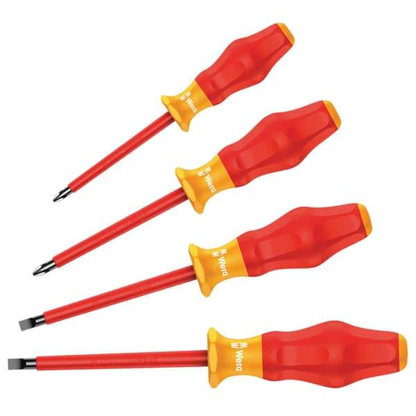 Wera Insulated Screwdriver Set, Slotted/Phillips, 4 pcs 05345212001 | Zoro