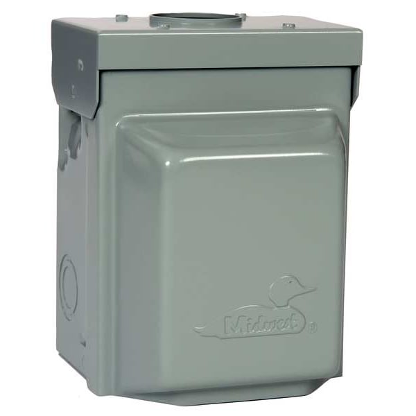 Ge Steel Unmetered Surface Power Outlet, 7-1/8 in H, 5-3/16 in D, NEMA ...