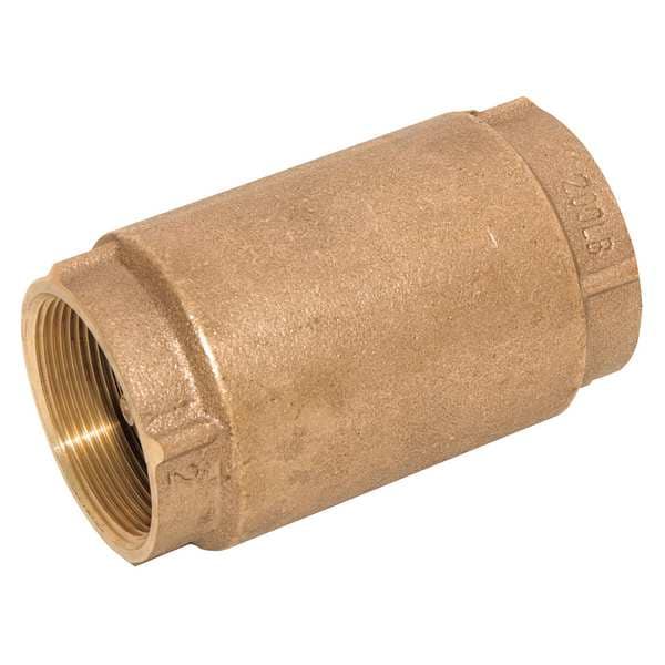 Zoro Select 1-1/4" NPT Bronze Spring Check Valve 6AJY4 | Zoro