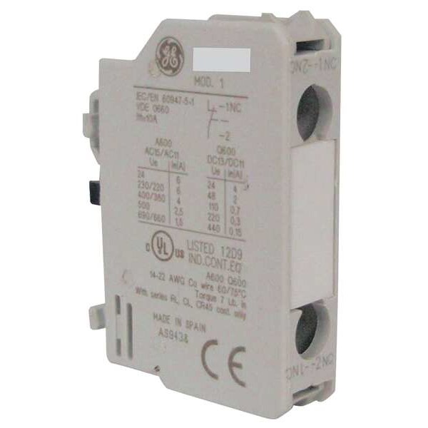 Abb Aux Contact Block, 1NO, GE IEC Contactors CA4-10 | Zoro