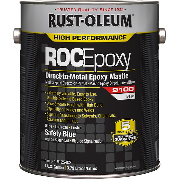 Rust-Oleum Epoxy Mastic Coating Base, Safety Blue, Semi-Gloss, 1 gal ...