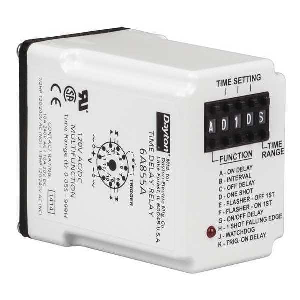 Dayton Multifunction Time Delay Relay, Octal, Multi Function, 10 ...