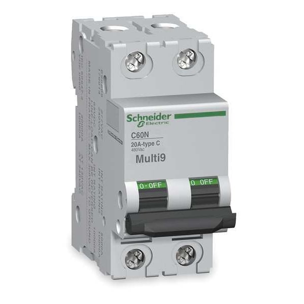 SCHNEIDER ELECTRIC 30A, 2 pole Miniature Circuit Breaker, C60H-DC, Not Rated, - MGN61534