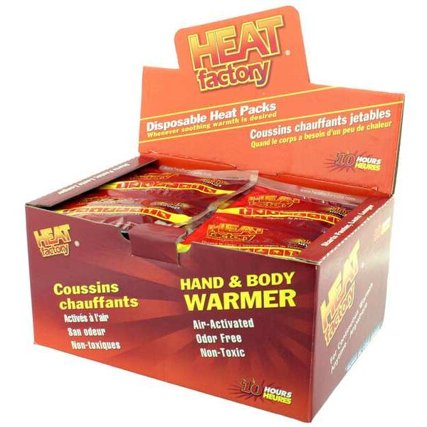 Heat Factory Hand Warmers, 3 1/2 in L, 2 1/2 in W, PK40 1953-40-BX | Zoro