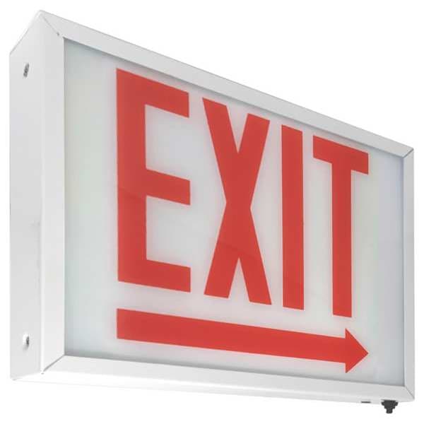 Big Beam Exit Sign, LED, Red Letter Color, 1 Face, ECHL1RWW ECHL1RWW | Zoro