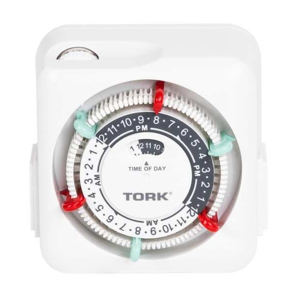 Tork Plug-In Timer, 24 hr, White RTN312 | Zoro