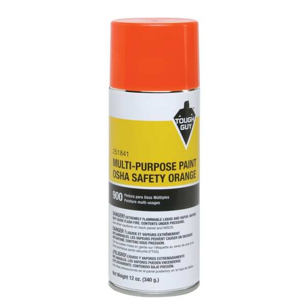 Tough Guy Spray Paint, OSHA Safety Orange, Gloss, 12 oz 784GP1 | Zoro