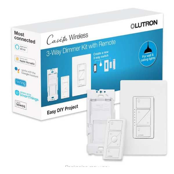 Lutron Smart 3-Way Dimmer Kit, White P-DIM-3WAY-WH | Zoro