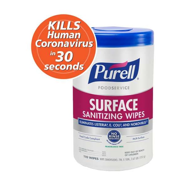 Purell Sanitizing Wipes, Canister, 110 ct Container Size, Ready to Use ...