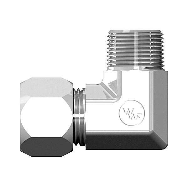 Weatherhead Elbow, Steel, Comp. 5/16 in, MNPT 1/8 in 7405X05X04 | Zoro