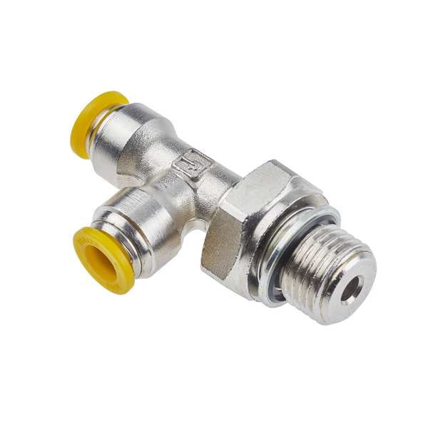 Parker Metric Metal Push-to-Connect Fitting, Brass, Silver 171PLP-8M-6G ...