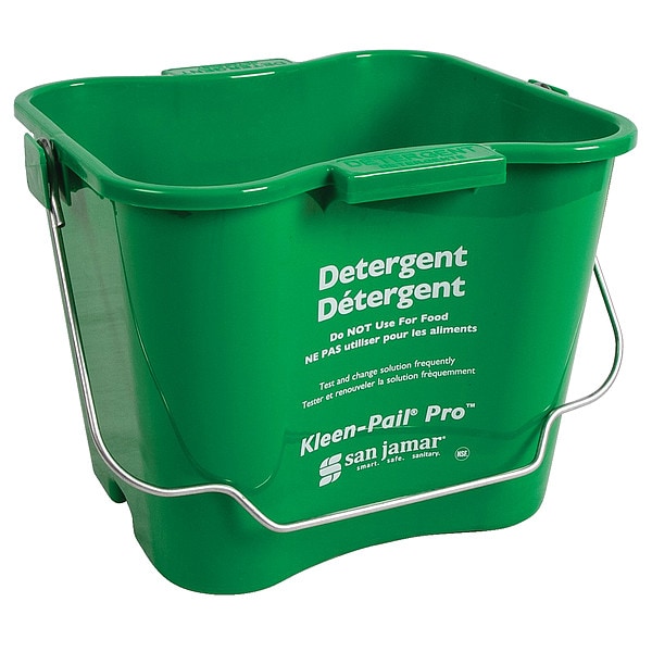 Kleen-Pail 1 1/2 gal Curved Rectangular Bucket, Green, Polypropylene ...