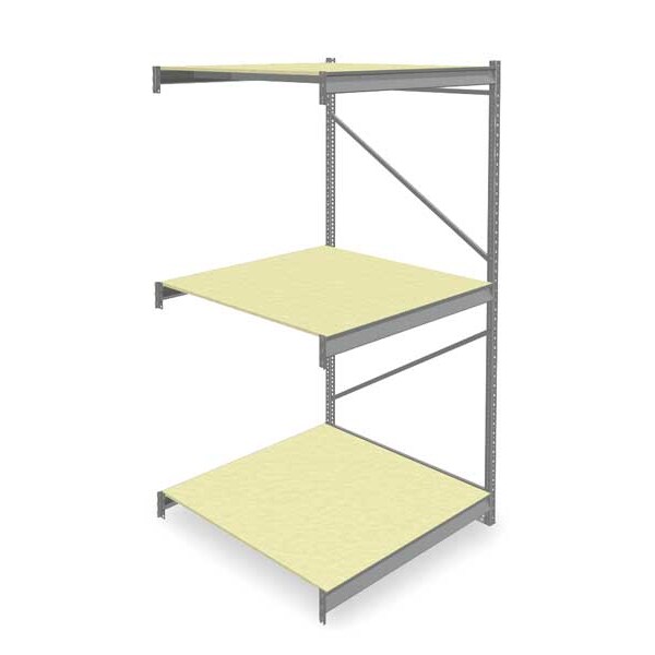 Tennsco Add-On Bulk Storage Rack, 48 in D, 48 in W, 3 Shelves 6940 | Zoro