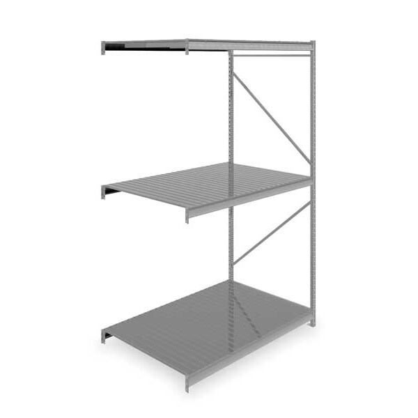 Tennsco Add-On Bulk Storage Rack, 48 in D, 72 in W, 3 Shelves 6940 | Zoro