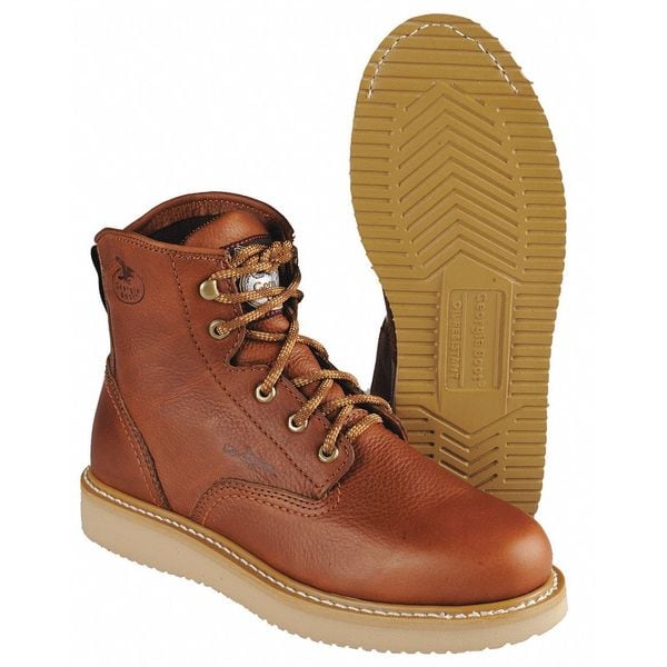 Georgia Boot Work Boots, Pln, Mens, 10W, Tan, PR G6152 010 WIDE | Zoro