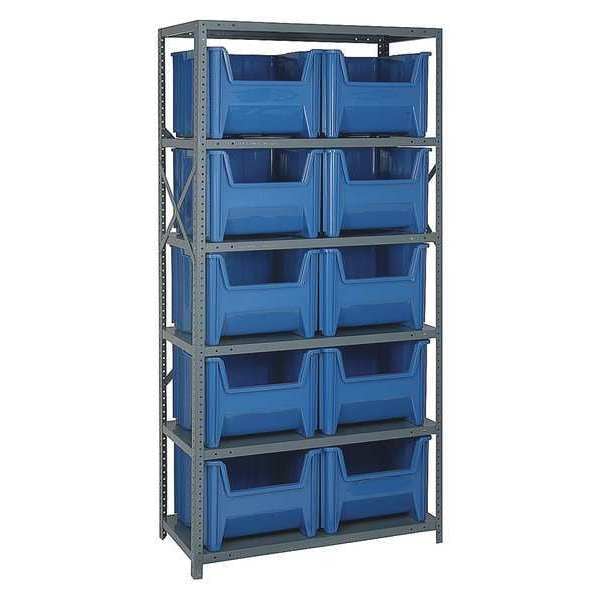 Quantum Storage Systems Steel Bin Shelving, 36 in W x 75 in H x 18 in D ...