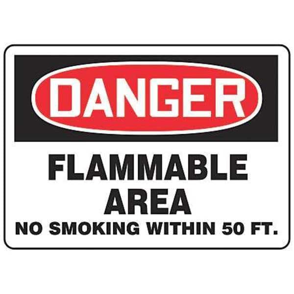 Accuform Danger No Smoking Sign, 10" Height, 14" Width, Plastic ...