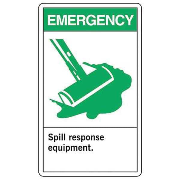 Accuform No Header, Emergency Spill Response Equipment., 7" W x 10" H ...