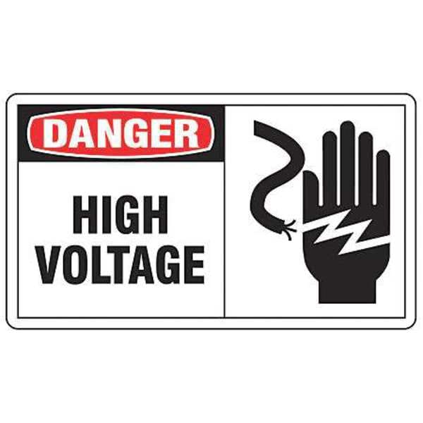 Accuform Danger Sign, 7X10", R and BK/Wht, Al, HV, MELC079VA MELC079VA ...