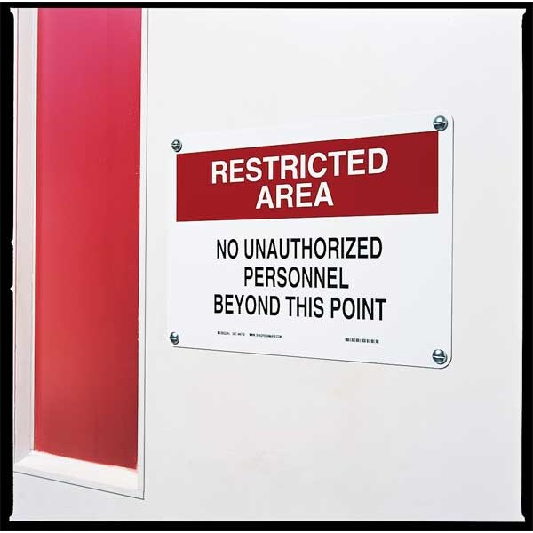 Accuform Admittance Sign, 10 in H, 14 in W, Aluminum, Rectangle ...
