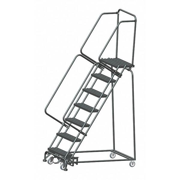 Ballymore 103" H Steel Slope Lockstep Rolling Ladder, 7 Steps, 450 lb ...