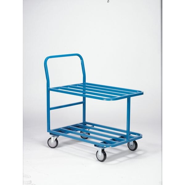 Zoro Select Welded Steel Tubular Frame Cart, Tubular, 2 Shelves, 1200 ...