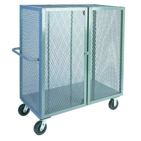Jamco Dual-Latch Welded Mesh Security Cart with Fixed Shelves 2,000 lb ...