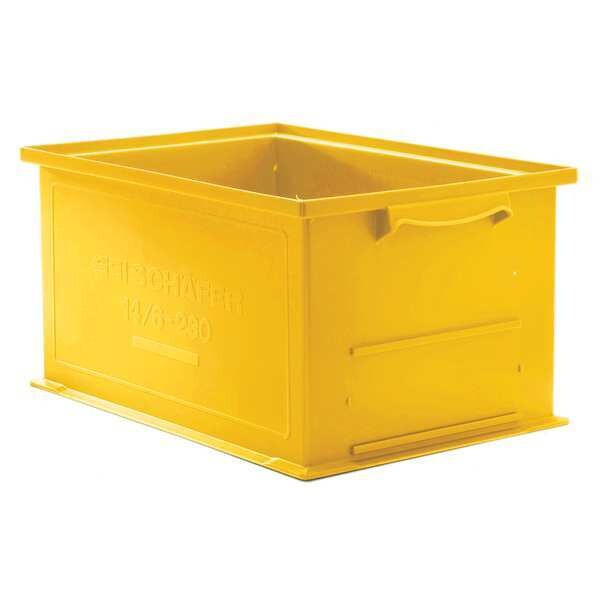 Ssi Schaefer Straight Wall Container, Yellow, High Density Polyethylene ...