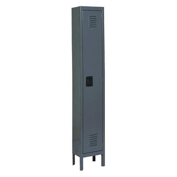 Edsal Wardrobe Locker, 12" W, 15" D, 78" H, (1) Wide, (1) Opening, Gray ...