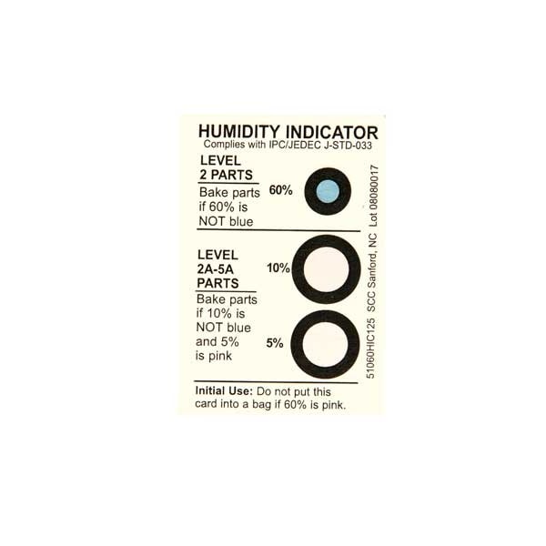 Scs Humidity Indicator, 3 x 2 In. Card, PK125 51060HIC125 | Zoro