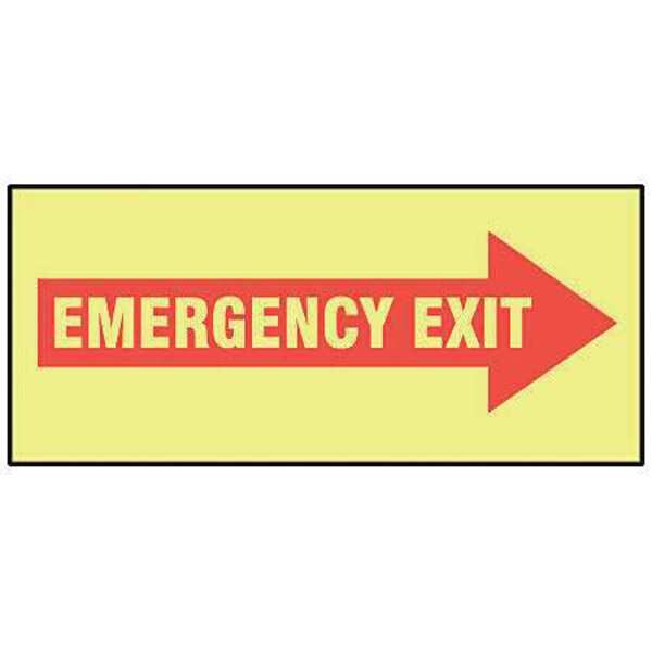 Accuform Exit Sign, Emergency Exit, 3-1/2"X10 MLEX526GF | Zoro