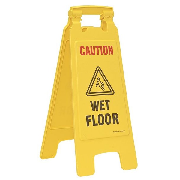 Safety Sign Two Sided Floor Stand Sign, 24 3/8 in Height, Plastic 28955 ...