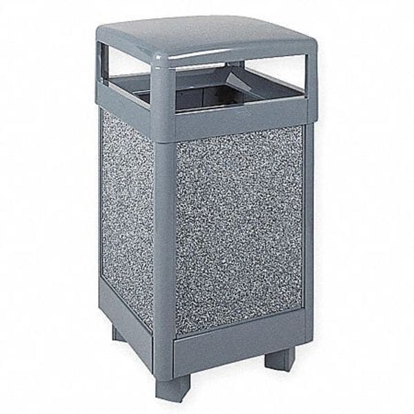 Rubbermaid 29 gal. Square Trash Can, Gray, None, Steel FGR36HT2000PL | Zoro