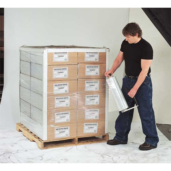 Zoro Select Hand Stretch Wrap, 12 in W x 1500 ft L, 70 ga, Cast Style ...