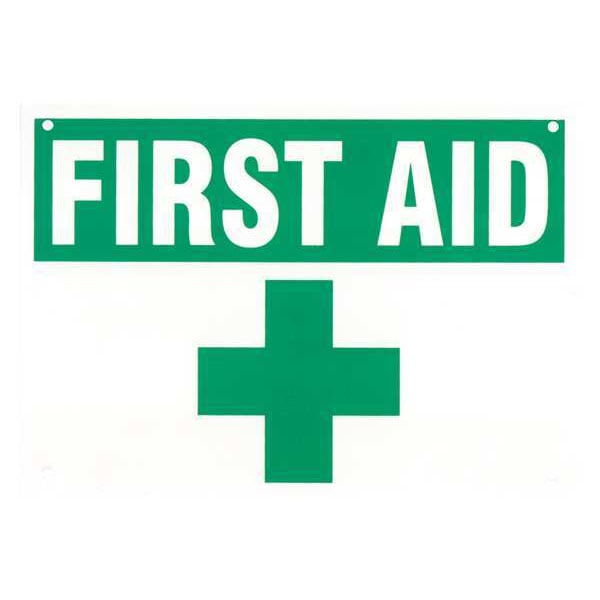 Brady First Aid, No Legend, 10" W x 7" H, Rectangle, Plastic, SP721G ...