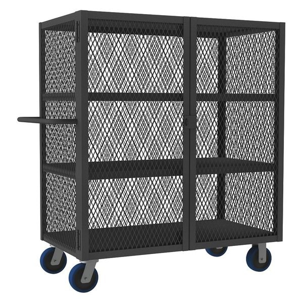 Durham HTL-2448-DD-3-6PU-95 Dual-Latch Welded Mesh Security Cart with ...