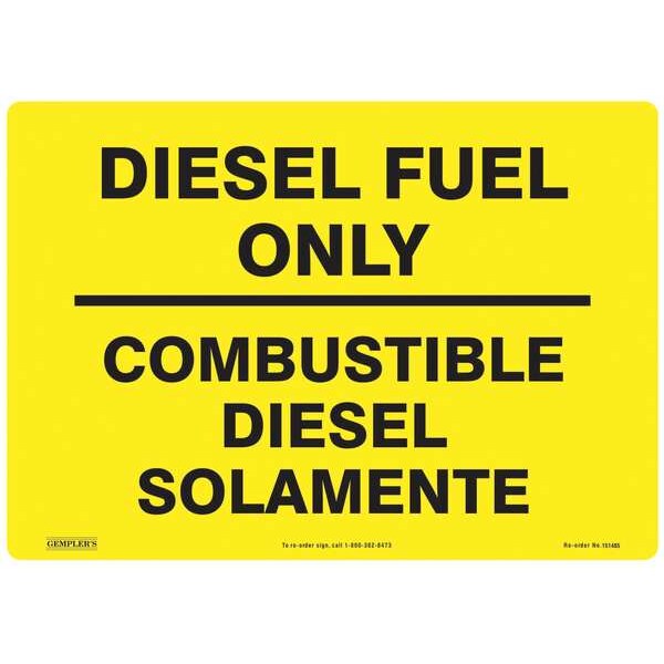 Accuform No Header, Diesel Fuel Only/Combustible Diesel Solamente, 14 ...