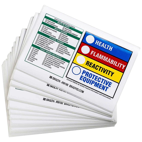 Brady Rectangle HMIG Label 4"H x 5-7/8"W, Multicolor, Pk100 99188 | Zoro