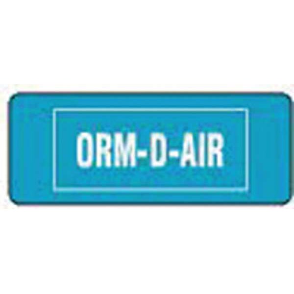 Brady Label, ORM-D-Air, PK 500 26219PRLS | Zoro