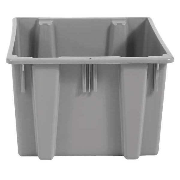 Rubbermaid Stack and Nest Container, High Density Polyethylene, Gray FG173200GRAY | Zoro