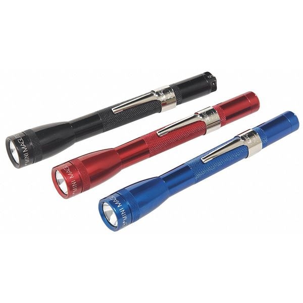 Maglite Industrial Mini Flashlight, Incand, Red M3A032K | Zoro