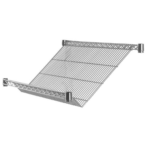 Metro Slanted Wire Shelf, 18"D x 48"W x 1/4"H, Chrome 1848DNC-1PK | Zoro
