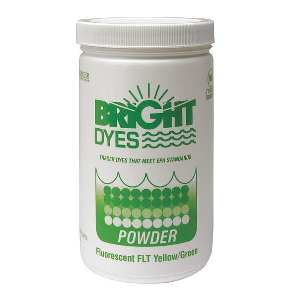 Bright Dyes Dye Tracer Powder, Flt Yellow/Green, 1 lb 105001 | Zoro