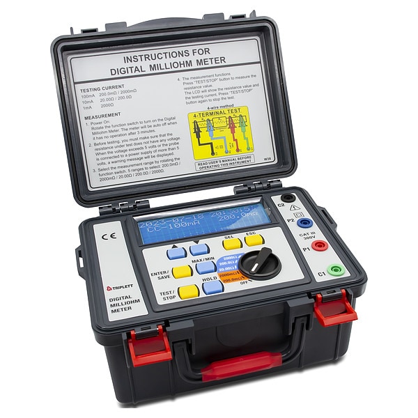 Triplett Milliohm Meter, CAT III 300V, 2,000 ohm ML200 | Zoro