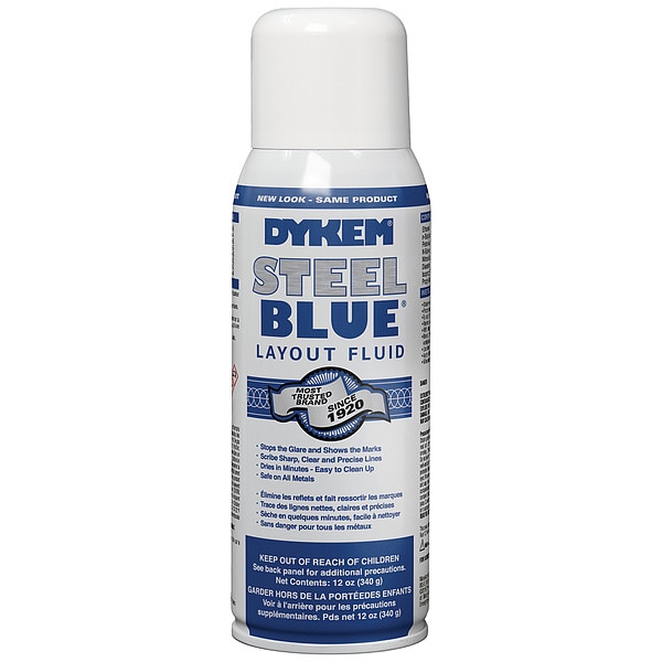 Dykem Dykem Steel Blue, Layout Fluid, Aerosol Can, 12 oz 80000 | Zoro