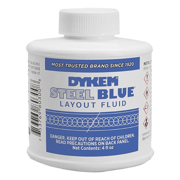 Dykem Layout Fluid, Steel Blue, 4 fl oz, Brush Cap Bottle, Blue 80300 ...
