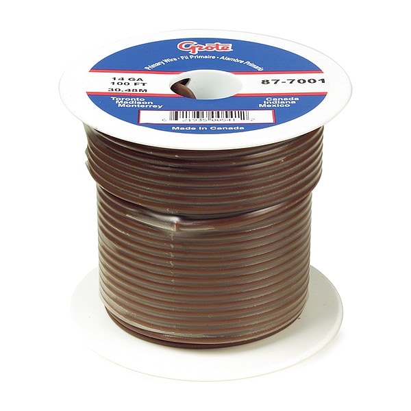 Grote Primary Wire, GPT, 18 AWG, Copper, Brown, PVC Jacket, Stranded 89 ...